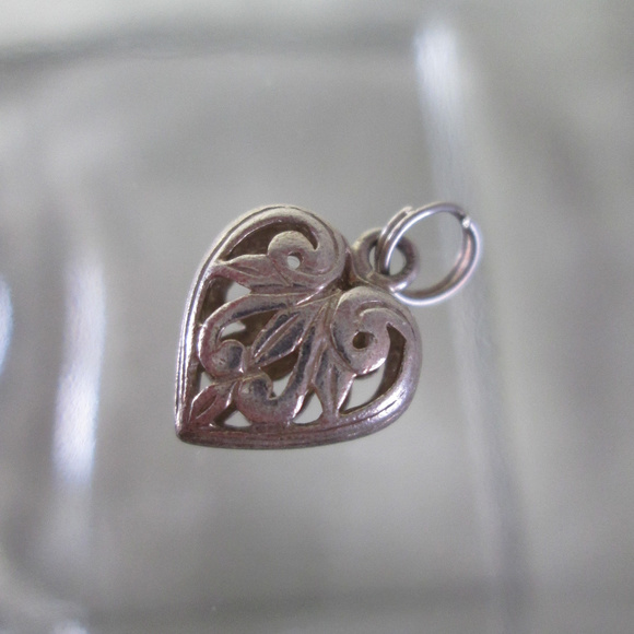 WhyteWing | Jewelry | Sterling Silver Charm Heart Open Pierced Work 3d ...